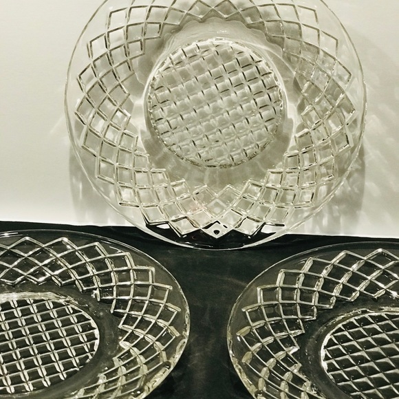Dining | Vintage From 194s Diamond Glass 3 Bread Plates 6 Very Rare ...